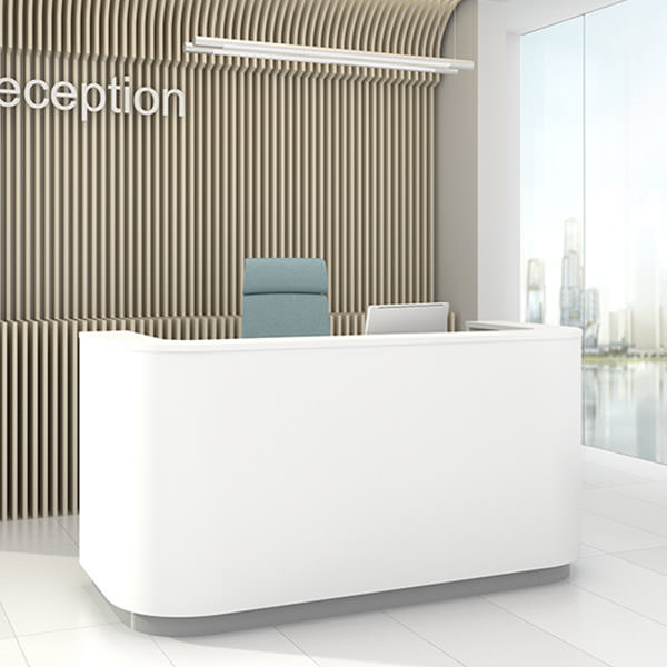 Witte, afgeronde balie Cosy